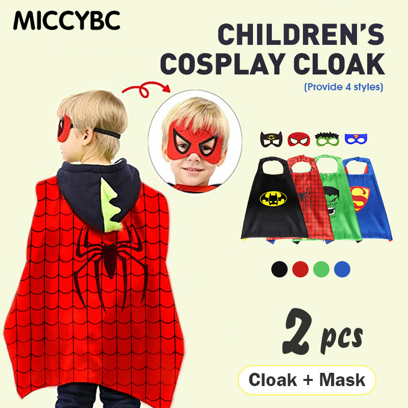 [MICCYBC]2-8Y Kids Mask+Cape Set Hulk Spiderman Superman Batman ...