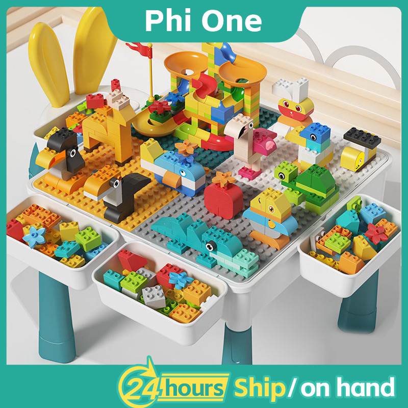 Building Blocks Table And Chair For Kids Big Size Set Lego Table With ...