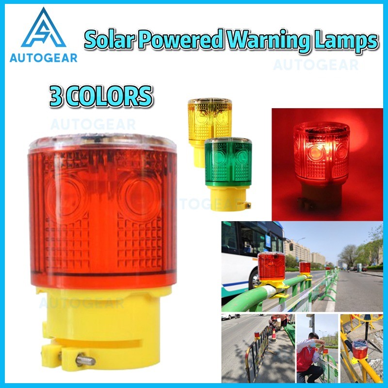 Solar LED Red Emergency Light Flash Indicator Lamp Traffic Tower Beacon ...
