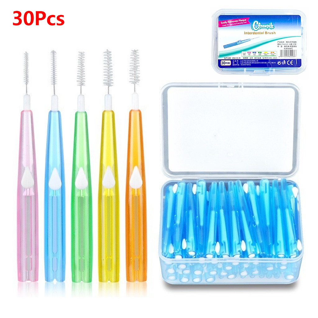 30X Orthodontic interdental brush Slim Soft Push-Pull Interdental ...