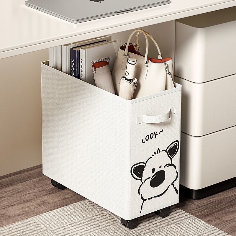 Office Storage Basket Under Desk Rack with Wheel Cart Dormitory Floor ...