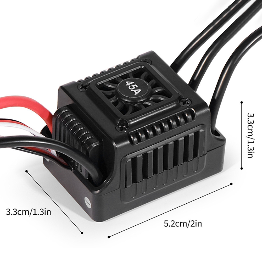 45A Brushless ESC Electric Speed Controller Waterproof for 1/10 RC Car ...