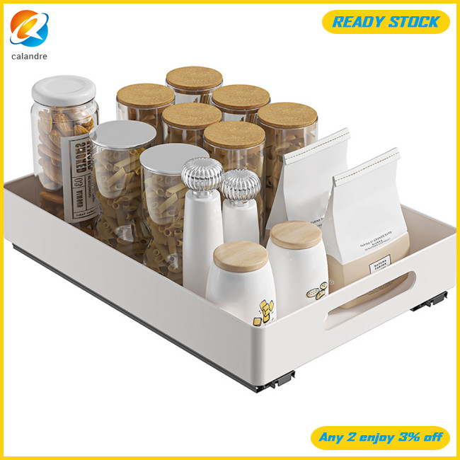 CALANDRE Pull Out Cabinet Organizer, Heavy Duty Slide Out Drawers Fixed ...