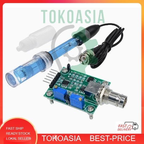 pH Sensor electrode probe (BNC) + PH Value Detect reading Module arduino IOT MCU | Shopee ...