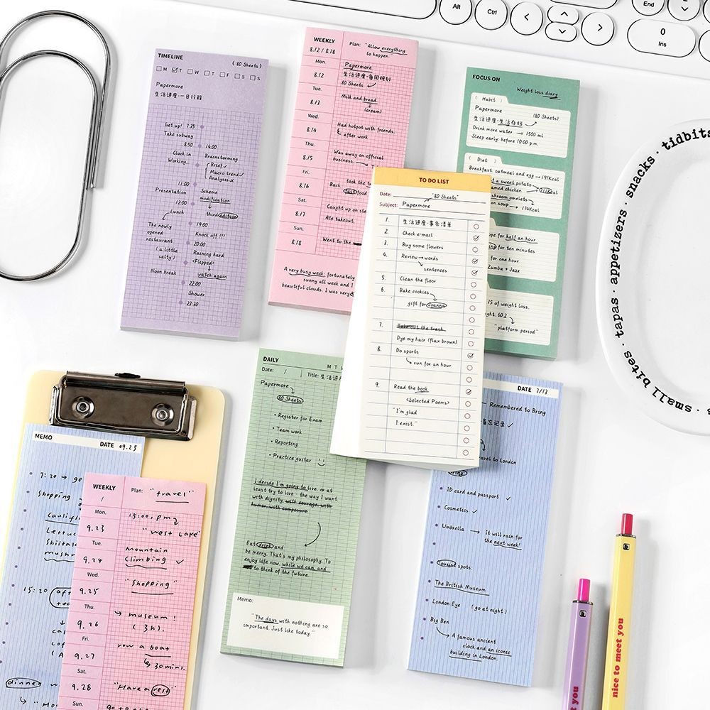 Cdaily|80 Sheets Writable Notepad Student Message Paper Simple Office ...