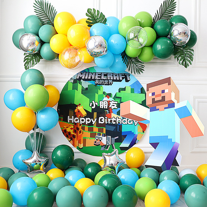 Minecraft Balloons Steven Pixel Game Theme For Boy's Year Old Party ...