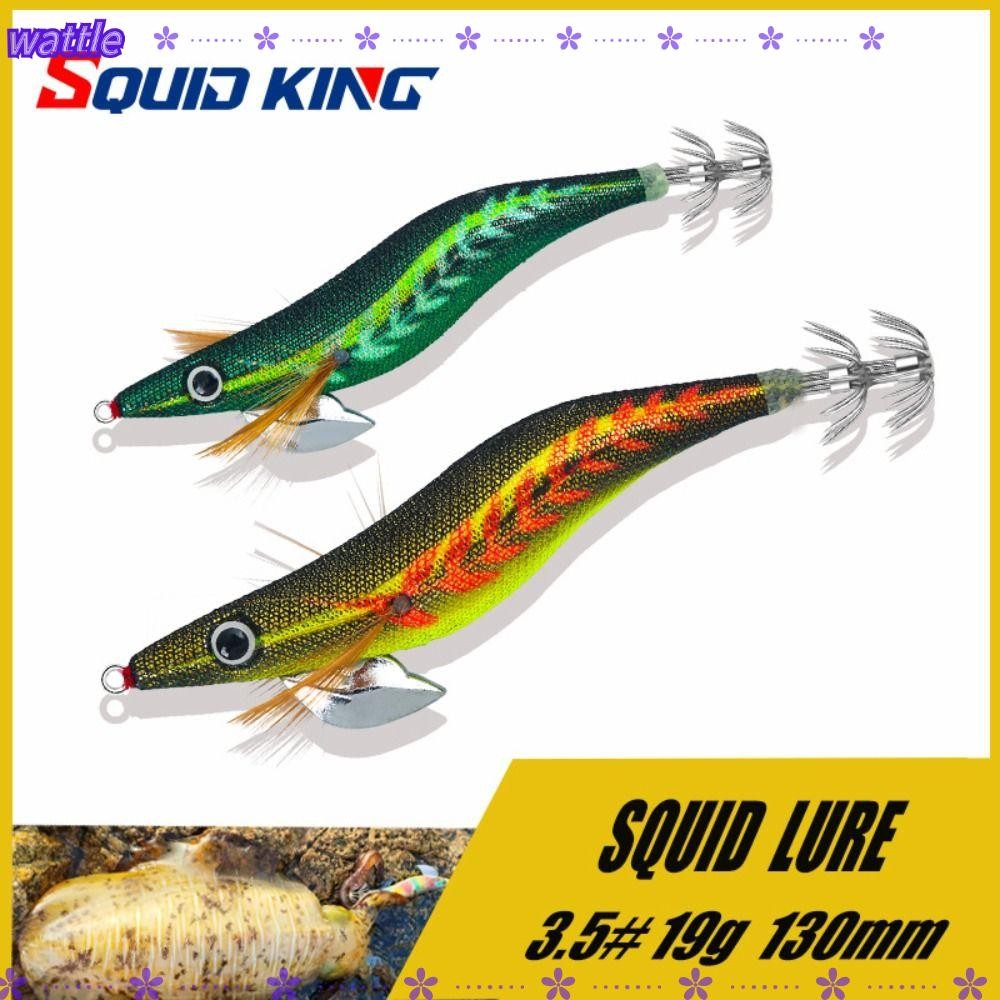 WATTLE Wood shrimp lures, Fishing tackle 3.0# Hook Squid hook, 2023 ...