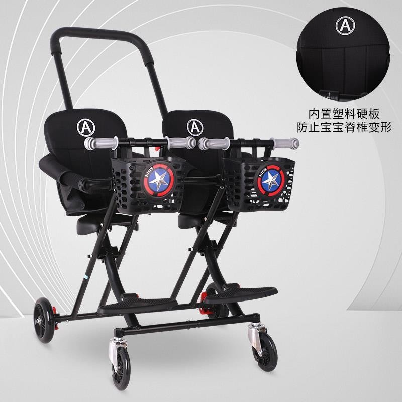 Twin Two-Child Baby Walking Tool Portable Foldable Children Infants ...
