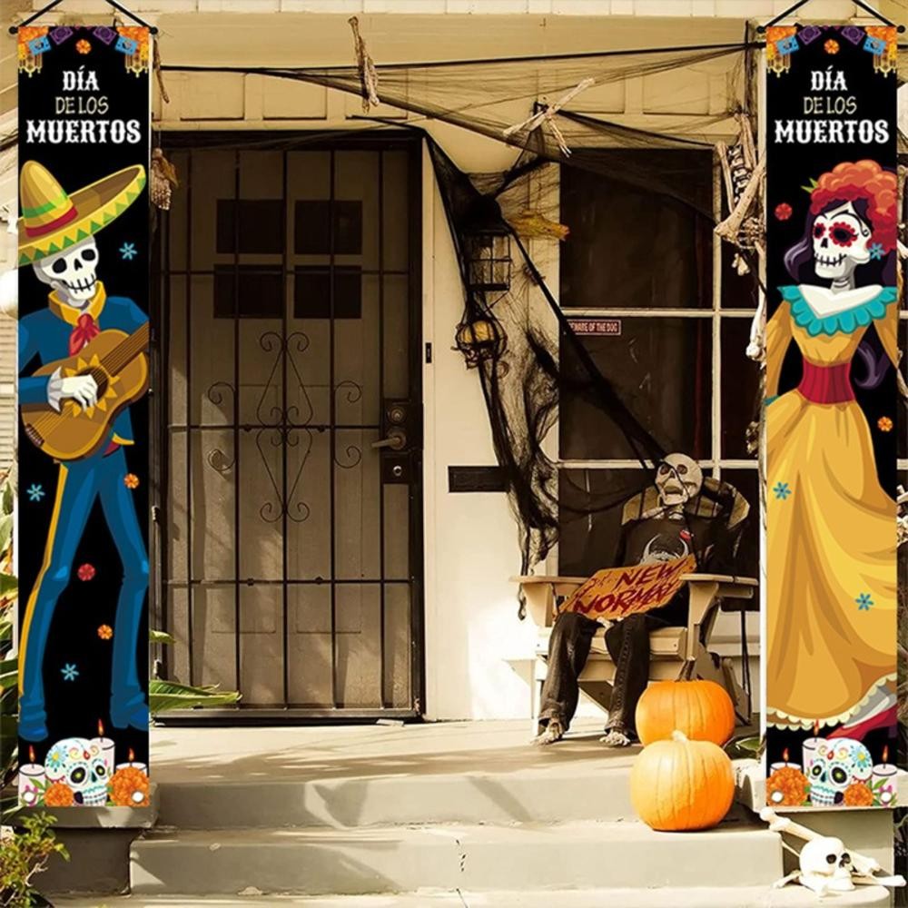 Day of the Dead Porch Sign, Mexican Dia De Los Muertos Party Door ...