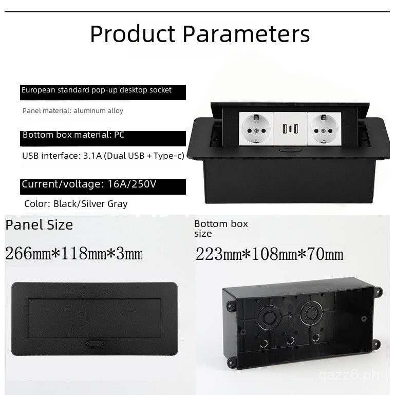 European Standard Power Socket Information Box Cross-Border USB/Type-c ...