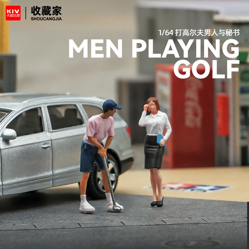 Scene Model Mini Playing Golf Men 1/64 Miniature Doll Model Scene Macro ...
