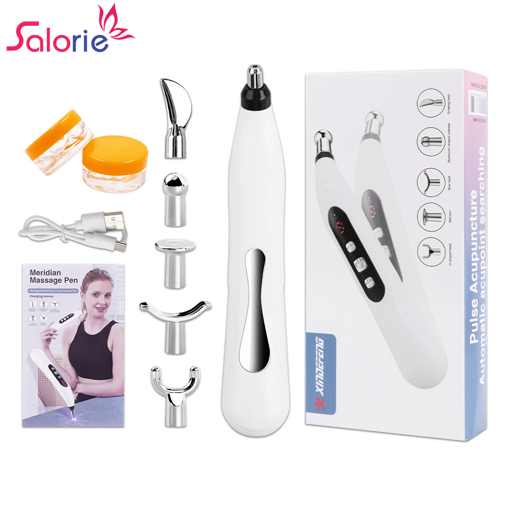 Salorie 5 IN 1 Electric Pulse Acupuncture Meridian Massage Pen Acupoint ...