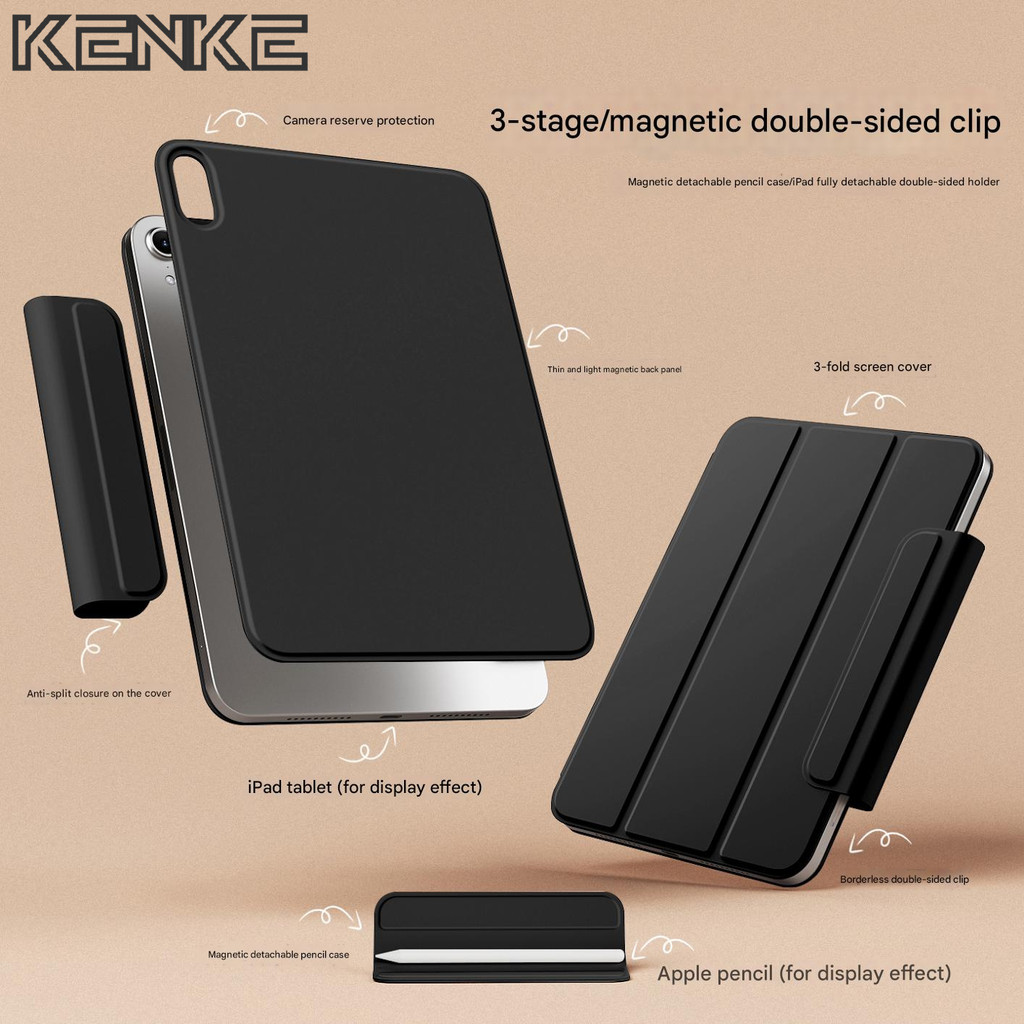 KENKE Case Detachable 3-in-1 case Magnetic Case Pencil bag For iPad Pro ...