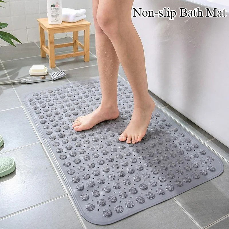 Anti-slip Bath Mat Rectangle PVC Anti-Bacterial Waterproof Bathroom ...