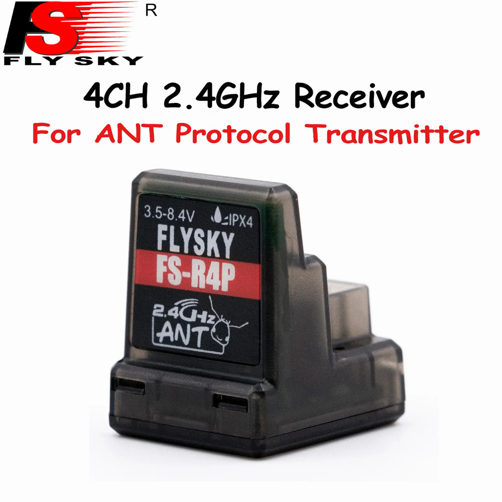 FLYSKY FS-R4P 4CH 2.4G Receiver 3.5-8.4V Built-in Single Antenna For RC Car ANT Protocol ...