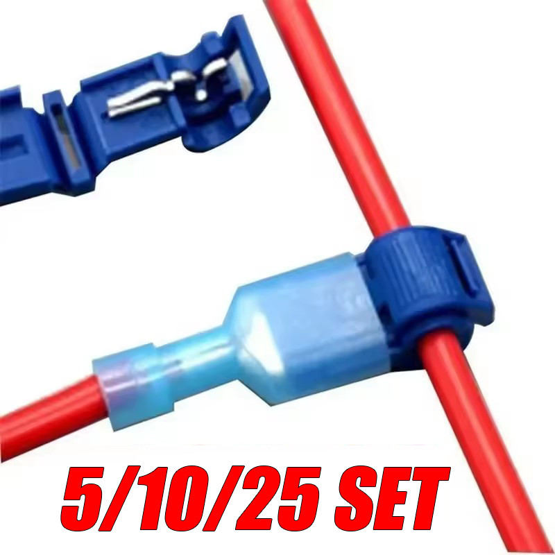 50Pcs(25set) Quick Splice Wire Terminals T-Tap Self-stripping Connector ...