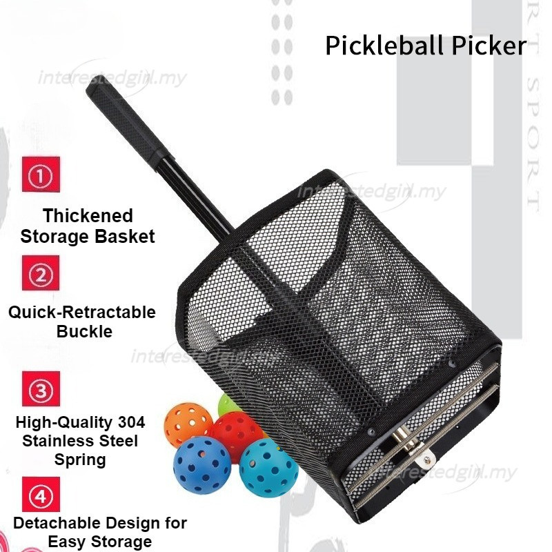 Pickleball Ball Picker, Retractable Portable Ball Picker, Can Store 24 ...