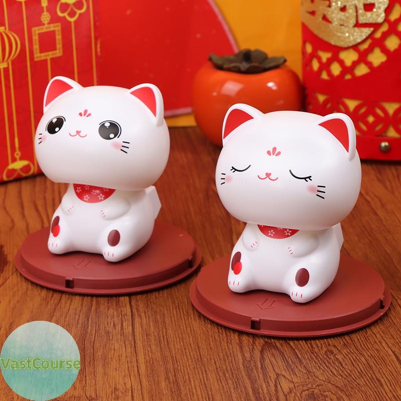 VastCourse Cute Solar Power Waving Cat Waving Shaking Head Cat Home ...