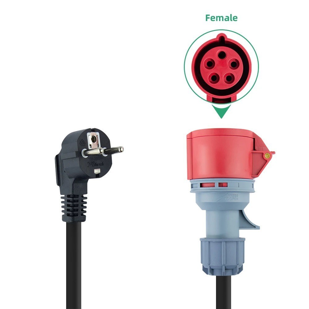 Electric Car European Standard Plug to CEE Power Female Plug Adapter ...