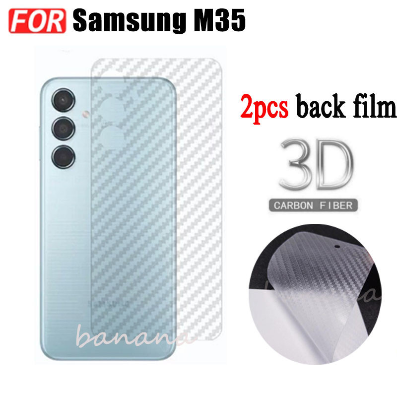 2pcs Samsung M35 A35 A55 Carbon Fiber Pattern Matte Back Film Rear ...