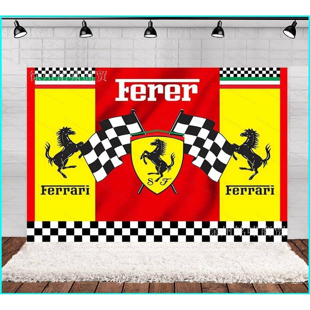 SQ3 Racing Ferrari Birthday theme backdrop banner party decoration ...