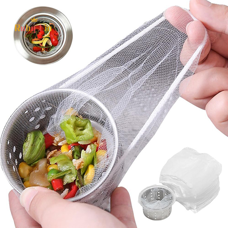 Ruby Lin 100Pcs Disposable Kitchen Sink Filter Mesh Sewer Garbage ...