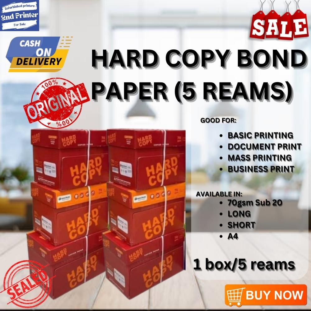 1 BOX Bond Paper Hard Copy / Copy Paper / 70gsm 5 REAMS 1 BOX (2nd ...