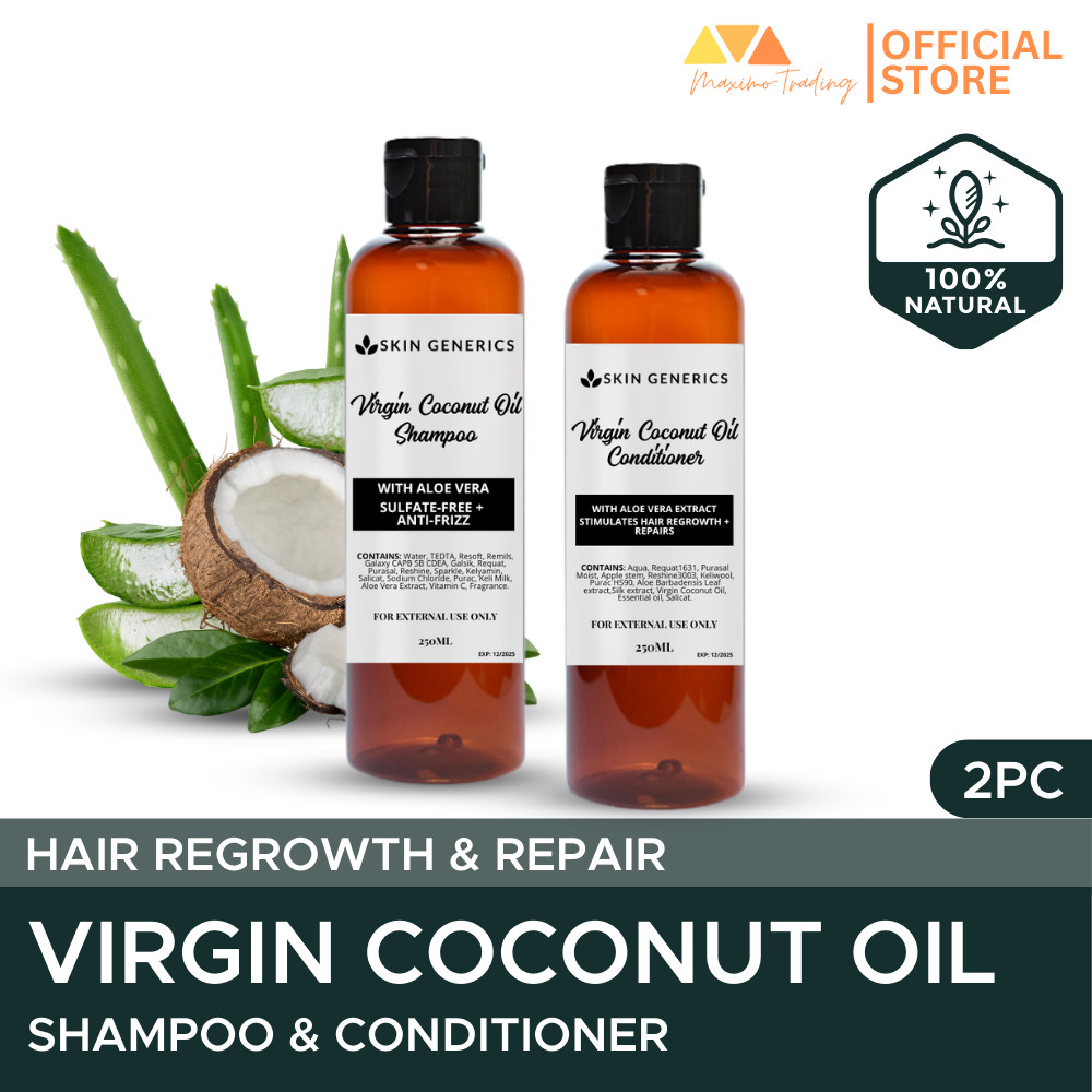 [ VIRGIN COCONUT OIL DUO ] SkinGenerics VCO Shampoo and Conditioner ...