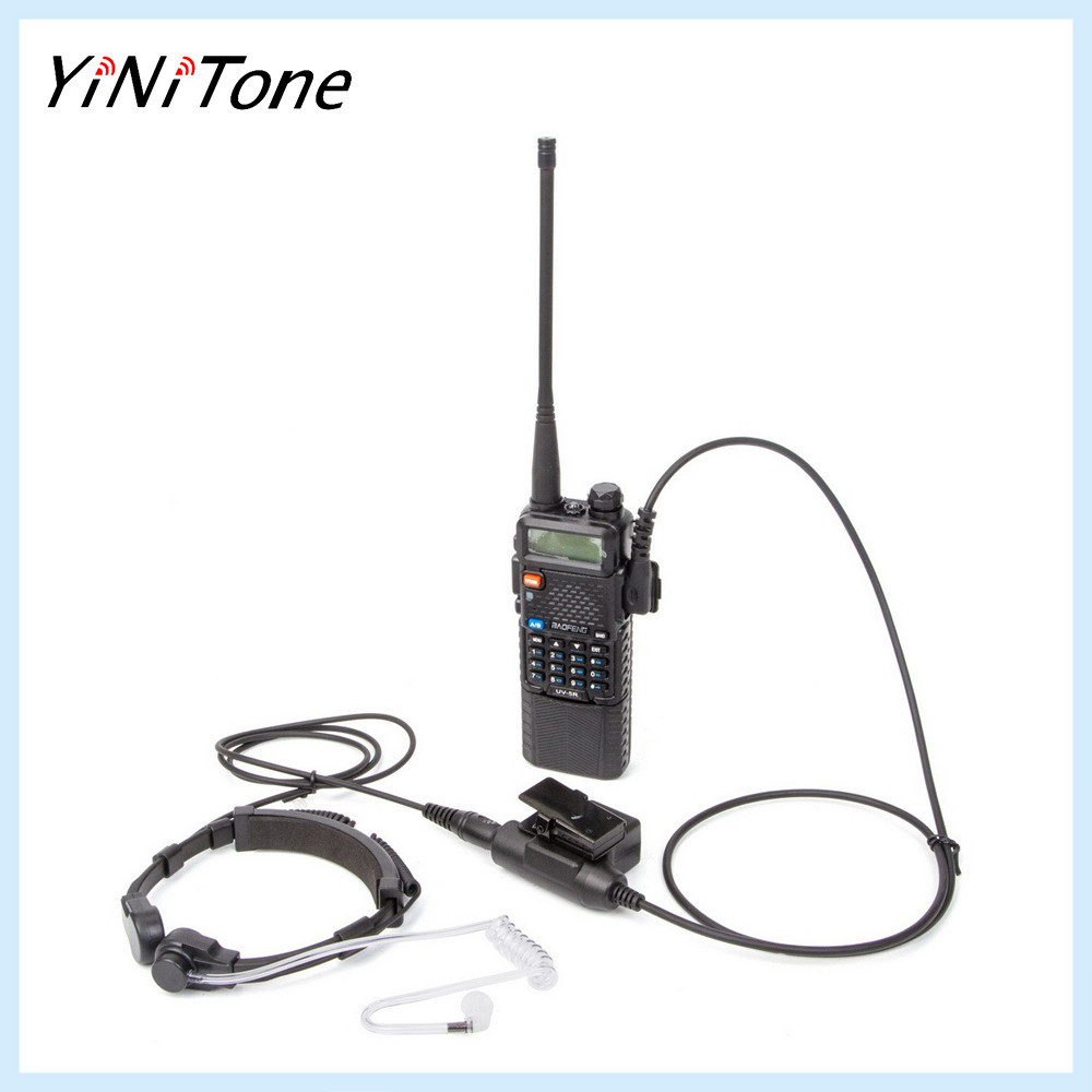 Two Way Radio Neck Throat Telescopic controlled 7.1mm Mic Earpiece with ...