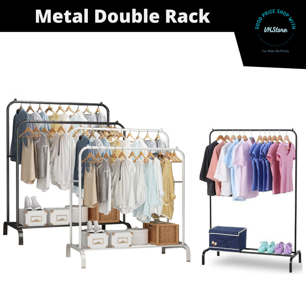 Single & Double Pole Clothes Rack Strong Powder Coated Drying Rack ...