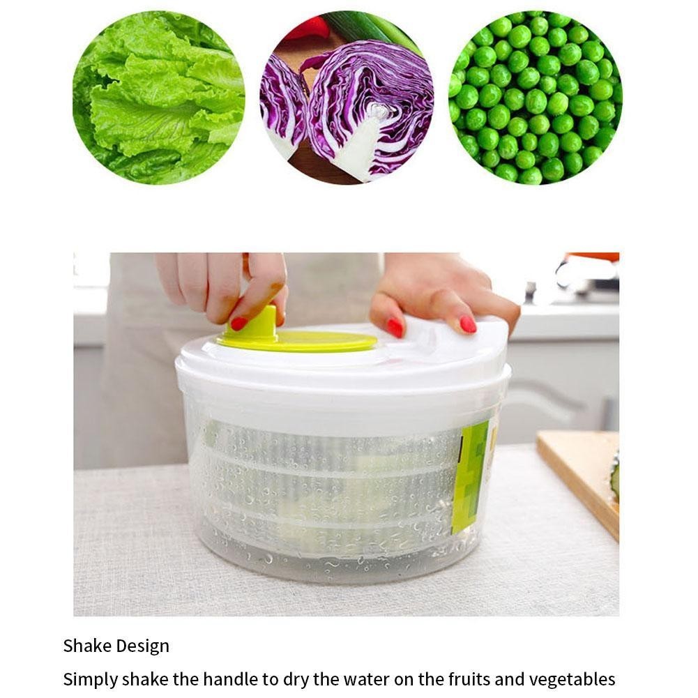 Salad Spinner Dehydrator Drying Machine Double Layer Household Fruit ...