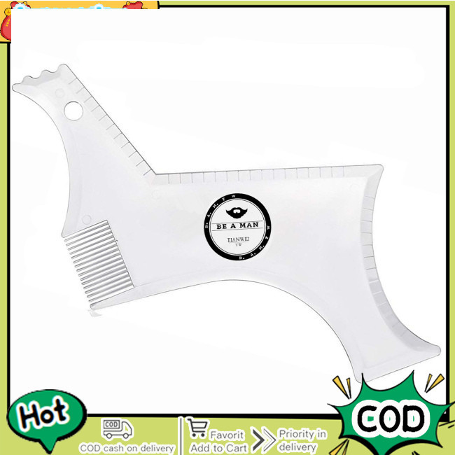 Men Beard Styling Comb Transparent Template Shaping Beards Combs Beauty ...