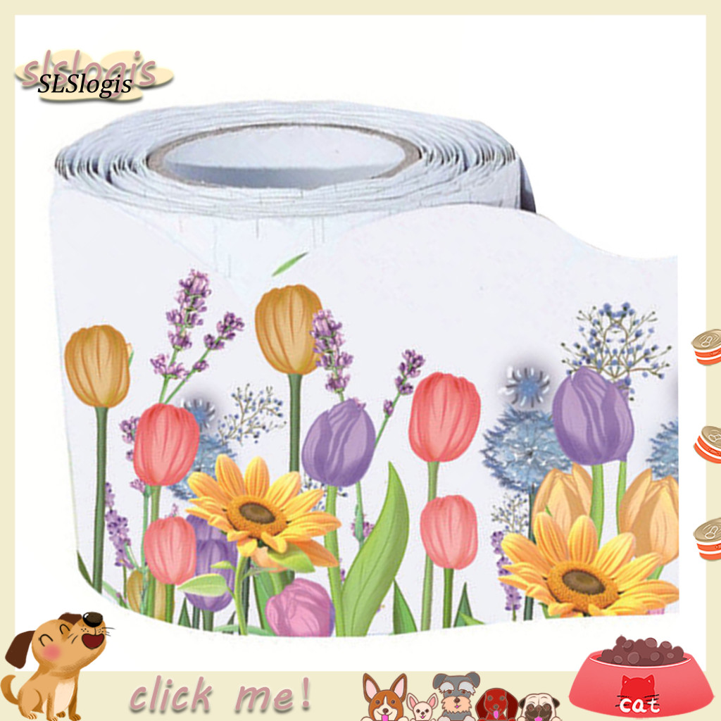 SGW_ Home Renovation Adhesive Paper Flower Trim Border Beautiful Tulip ...