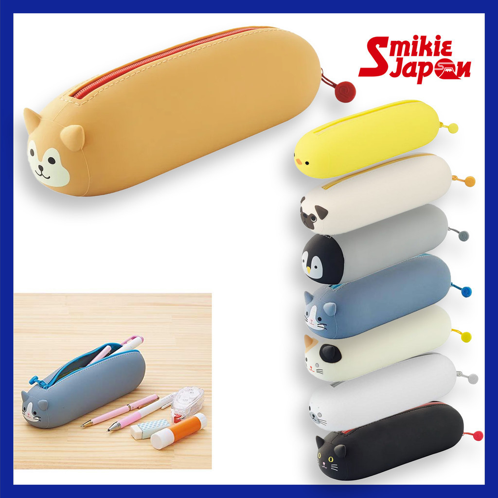 LIHIT LAB Punilabo Lying Pen Pouch A7781: Shiba Inu, Black Cat, Tuxedo ...