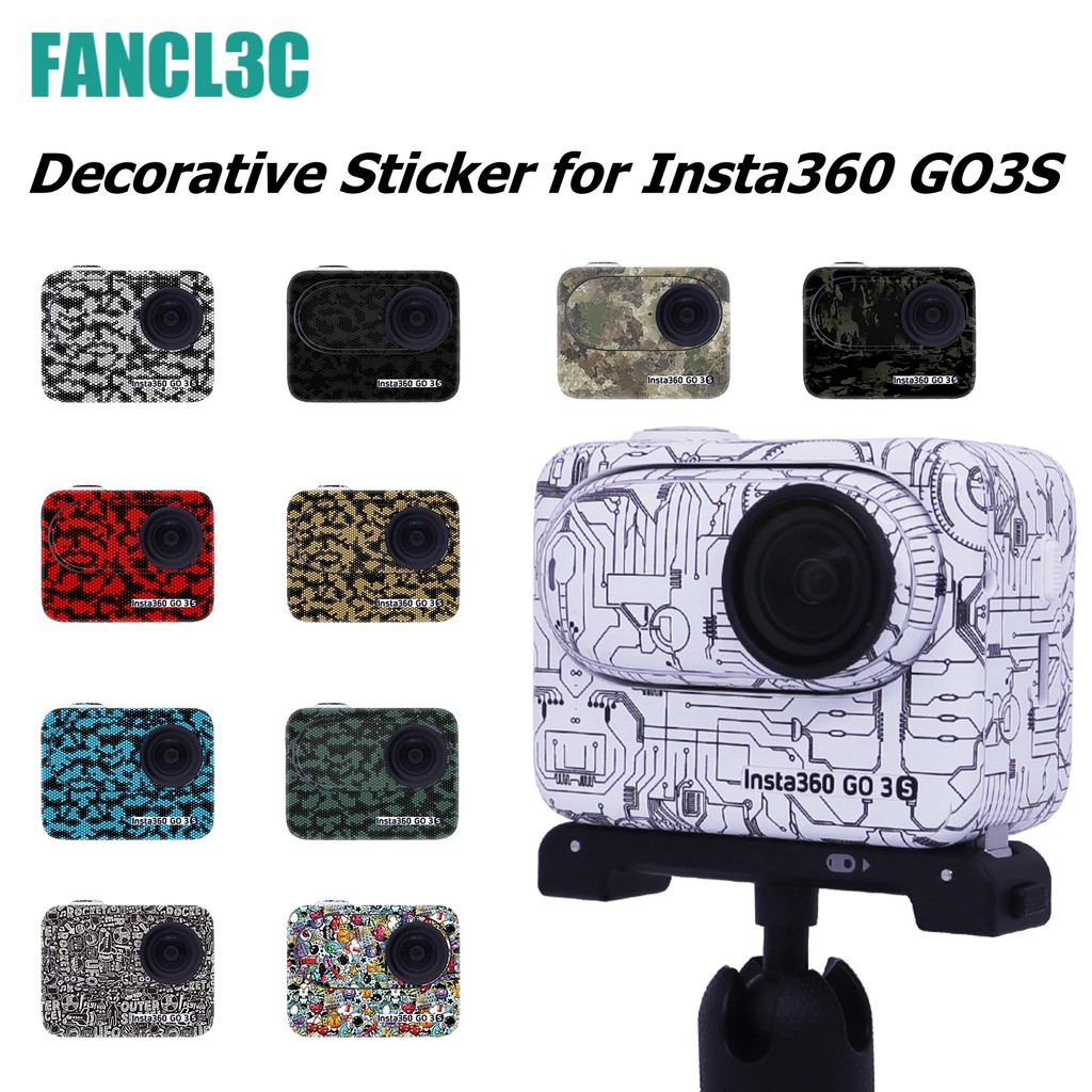 Decal Skin Set For Insta360 GO 3S Thumb Action Camera Body Protective ...