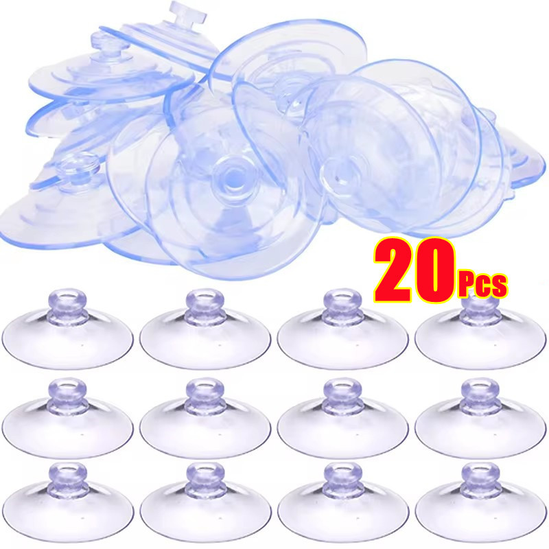10/20Pcs 2/3/4/5cm Transparent PVC Suction Cups Hook Adhesive Sucker ...