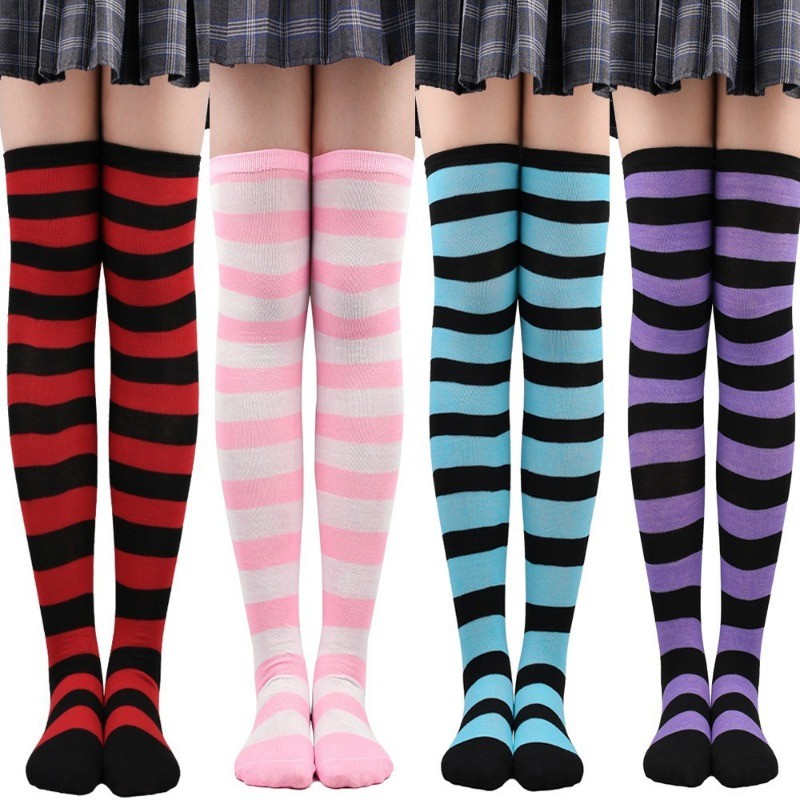 Fashion Striped Long Tube Socks for Girls, New Zebra Striped Long Tube ...