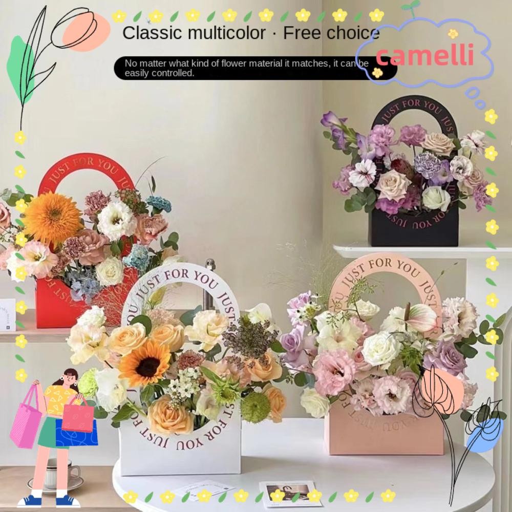 CAMELLI Flowers Packing Box, Valentine Day Paper Flower Basket, with ...