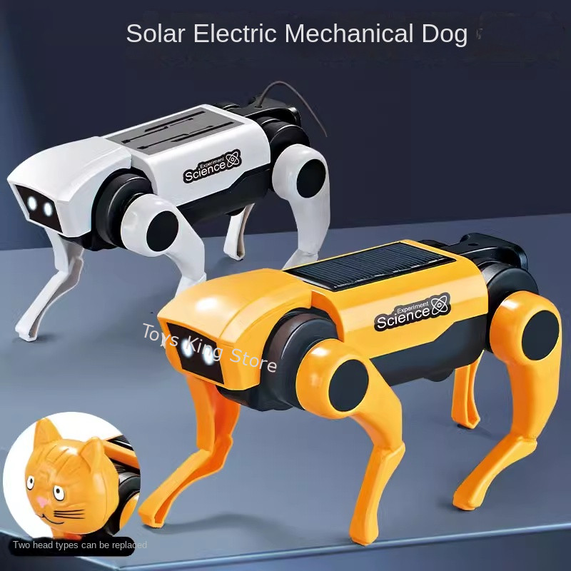 DIY Solar Robot Dog Mechanical Cat Toy Science Teaching Assembling Set ...
