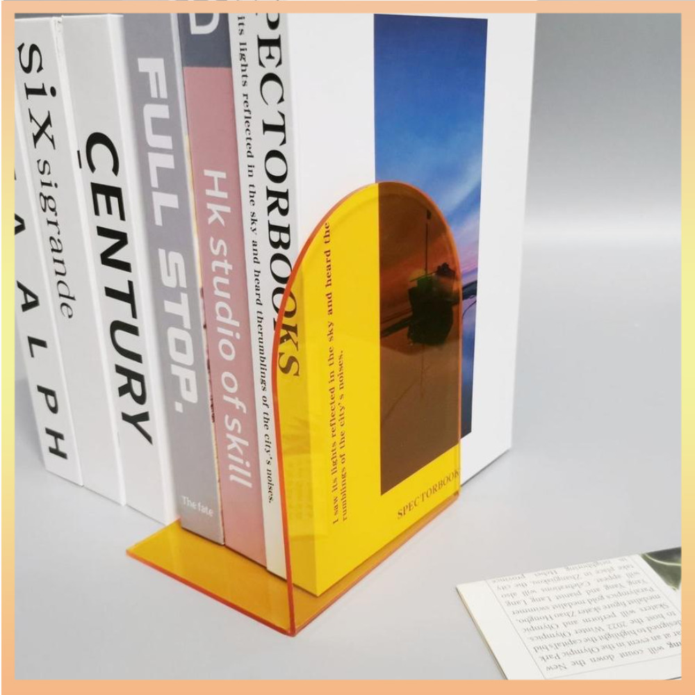 Acrylic Bookends, Non-Skid Book End, Clear Bookends For School Library ...