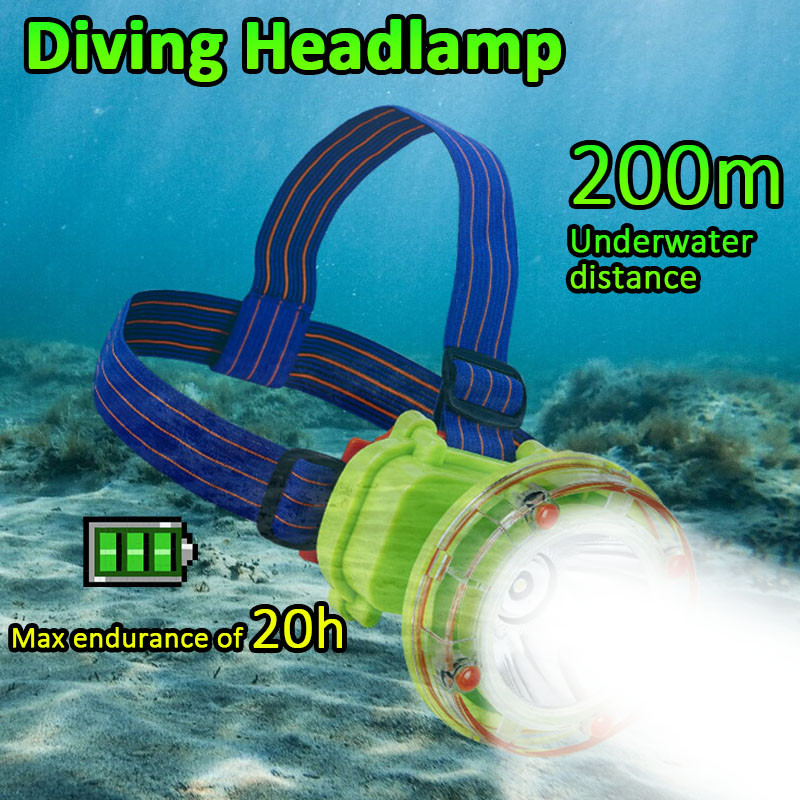 Diving Headlights LED Waterproof High-bright Headlights Deep Diving ...
