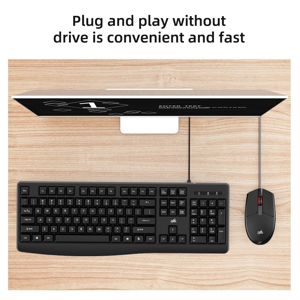 Zeus Office / School Keyboard And Mouse USB Wired Office Desktop Laptop ...