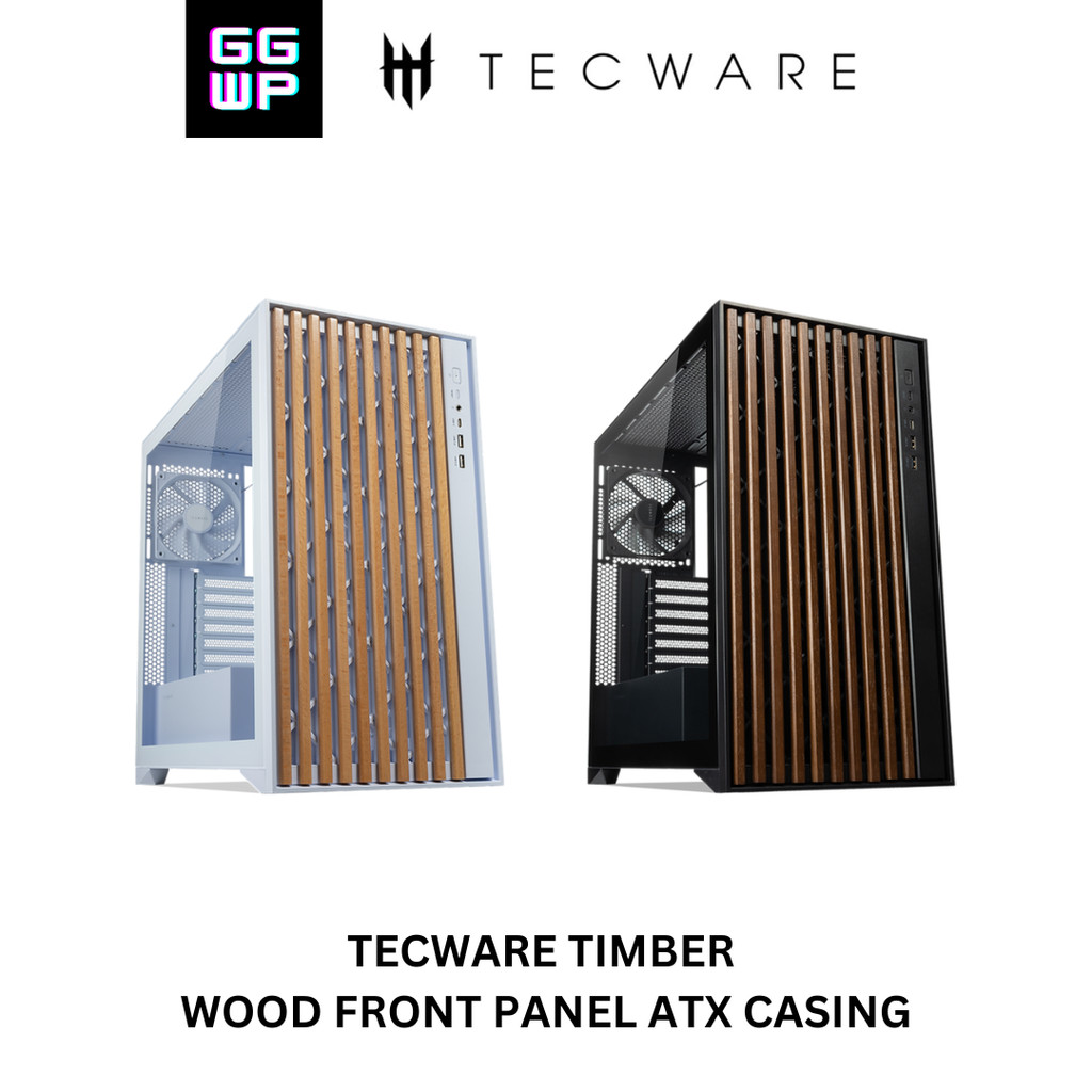 TECWARE Timber High Airflow Tempered Glass ATX Casing Pre-installed ...
