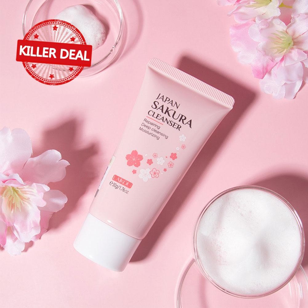 50g Japan Sakura Foam Cleanser Face Wash Oil Control Brightening Care ...
