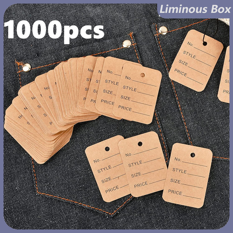 1000pcs Garment Price Hang Tag Clothing Price Label Kraft Paper Shoes ...