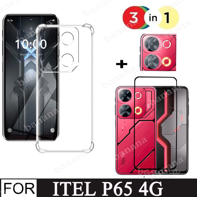 itel A70 Shockproof Phone Case for ITEL P55 4G A50 3 in 1 Camera Lens ...