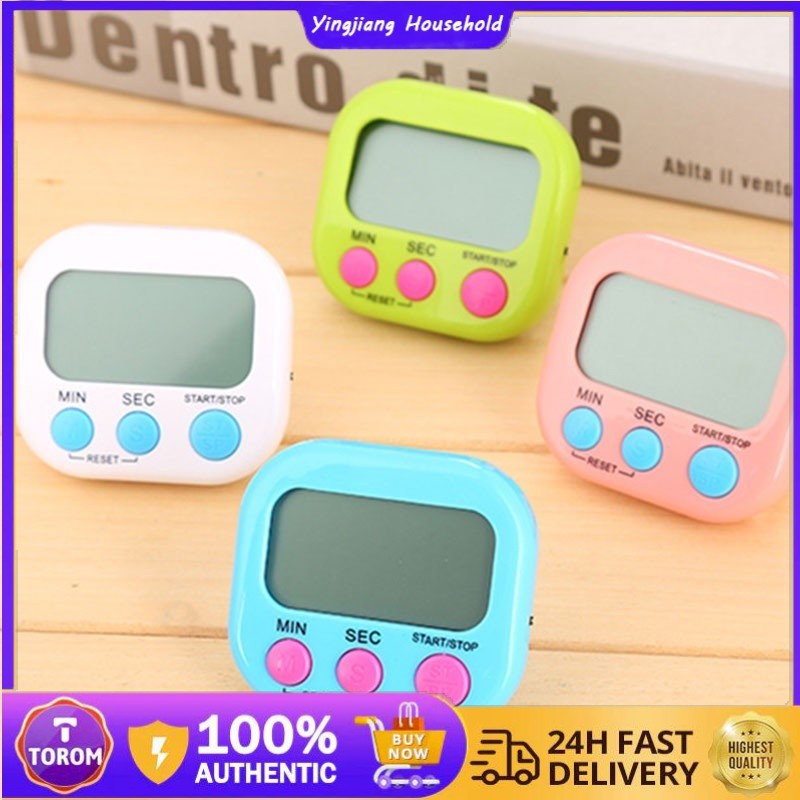 Digital Multi-purpose Timer Backwards Timer Magnetic Loud Alarm Clock Kitchen Timer Battery ...