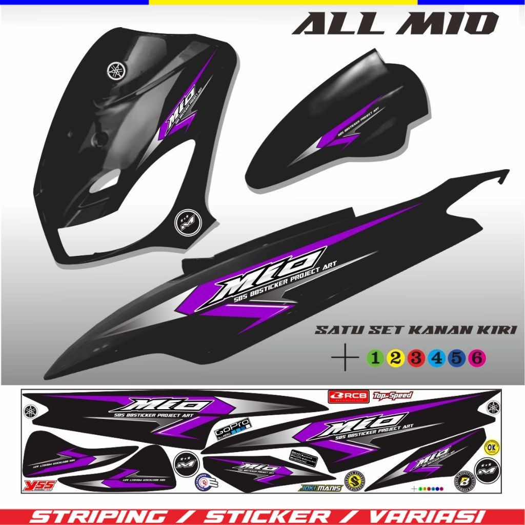 Simple MOTIF MIO SPORTI Sticker MIO/STRIPING MIO SMILE Variation MIO ...