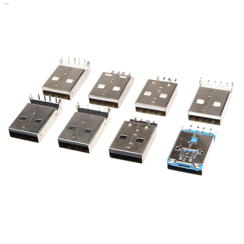 Pabrika☆USB2.0A male patch welding wire wiring 90-degree bent pin plug ...