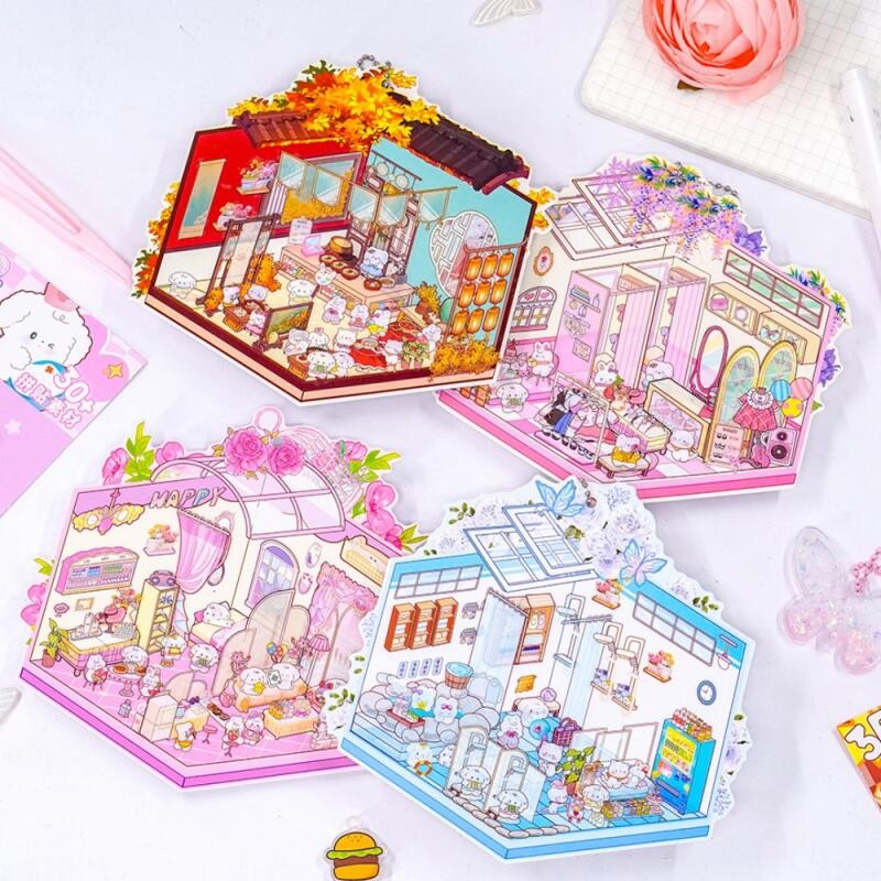 ENWEI 2 Pcs [Small Glutinous Rice Series] Cute Journal Stickers PET ...